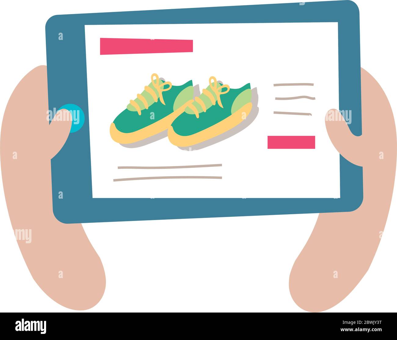 smartphone online things with shoes shop flat style Stock Vector Image ...