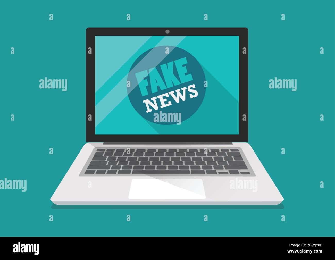 Fake news word on laptop. Vector illustration Stock Vector Image & Art ...