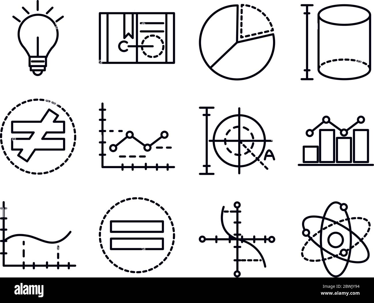 math education school science icons collection line and style vector ...