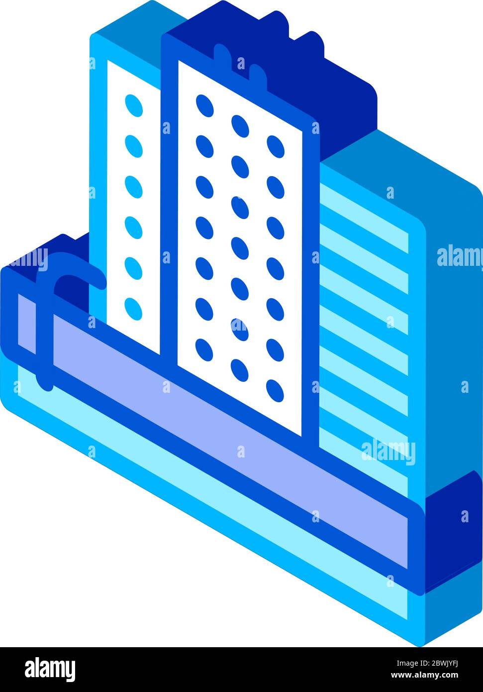 Water Treatment Tank And Offtake Tube isometric icon vector ...