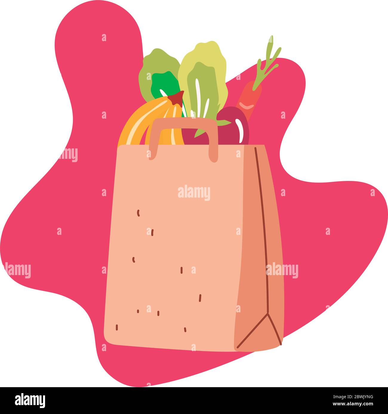 groceries in paper bag block style Stock Vector Image & Art - Alamy