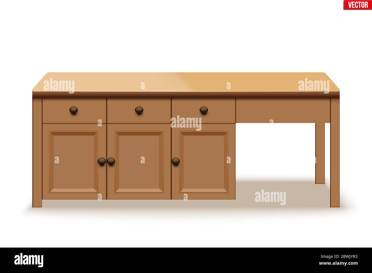 Luxury kitchen modern white Stock Vector Images - Alamy