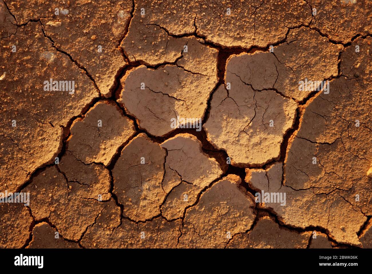Cracked desert soil due to climate change and global warming ...