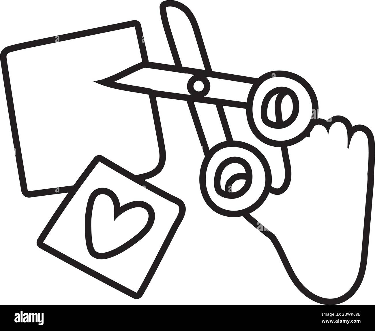 hand with scissors cutting line style icon Stock Vector Image & Art - Alamy