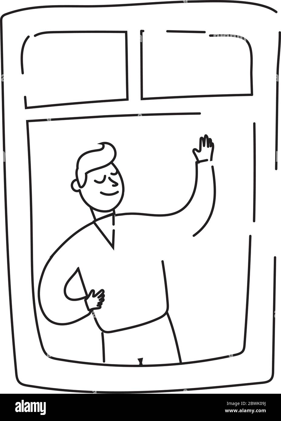 Waving open window Black and White Stock Photos & Images - Alamy