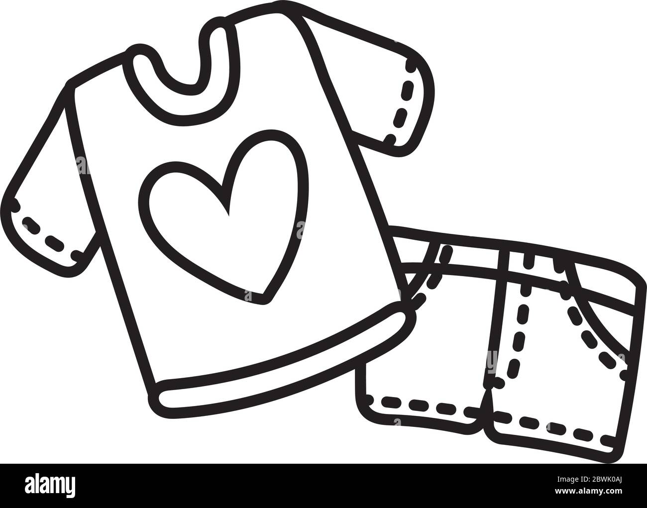 shirt and short line style Stock Vector Image & Art - Alamy
