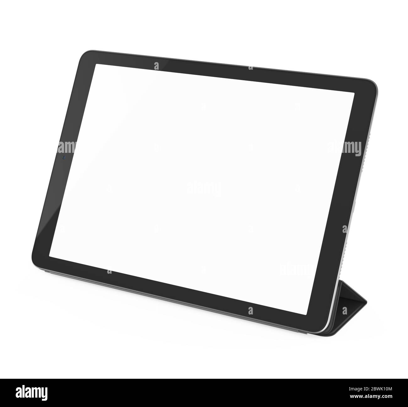 Tablet Computer Stand with Blank Screen Isolated Stock Photo - Alamy