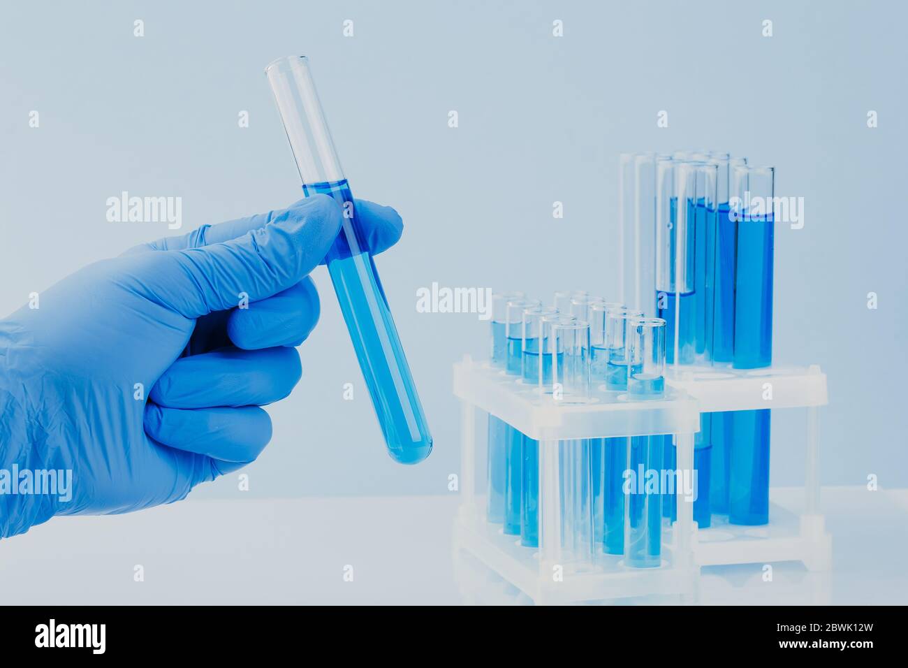 Laboratory glassware with test tubes. scientific laboratory equipment ...