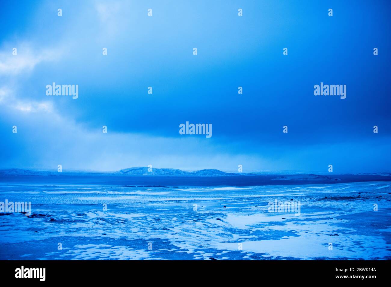 Icelandic landscape blue filter Stock Photo - Alamy