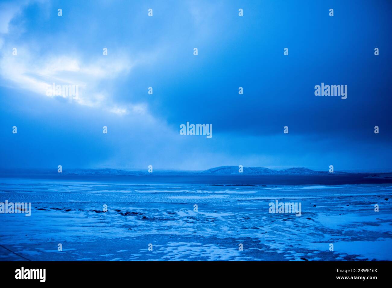 Icelandic landscape blue filter Stock Photo - Alamy