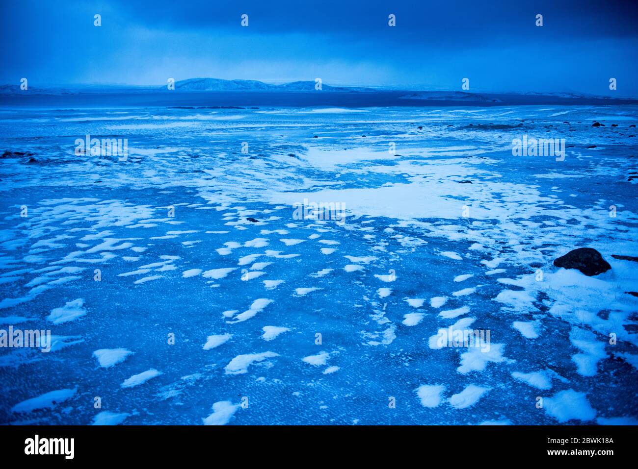 Icelandic landscape blue filter Stock Photo - Alamy