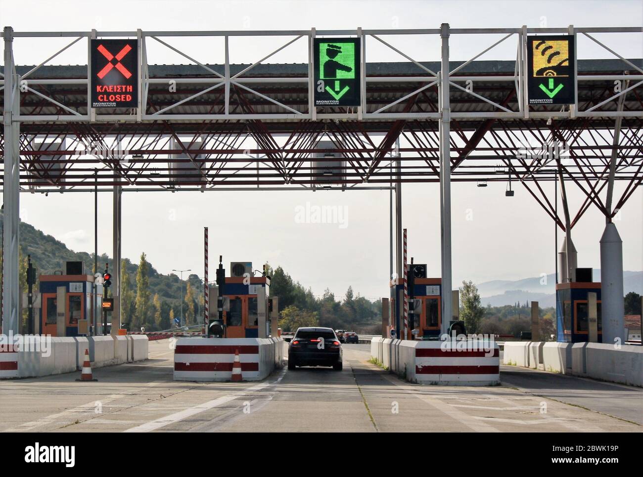 Highway tolls in Peloponnese, Greece, November 16 2019 Stock Photo - Alamy