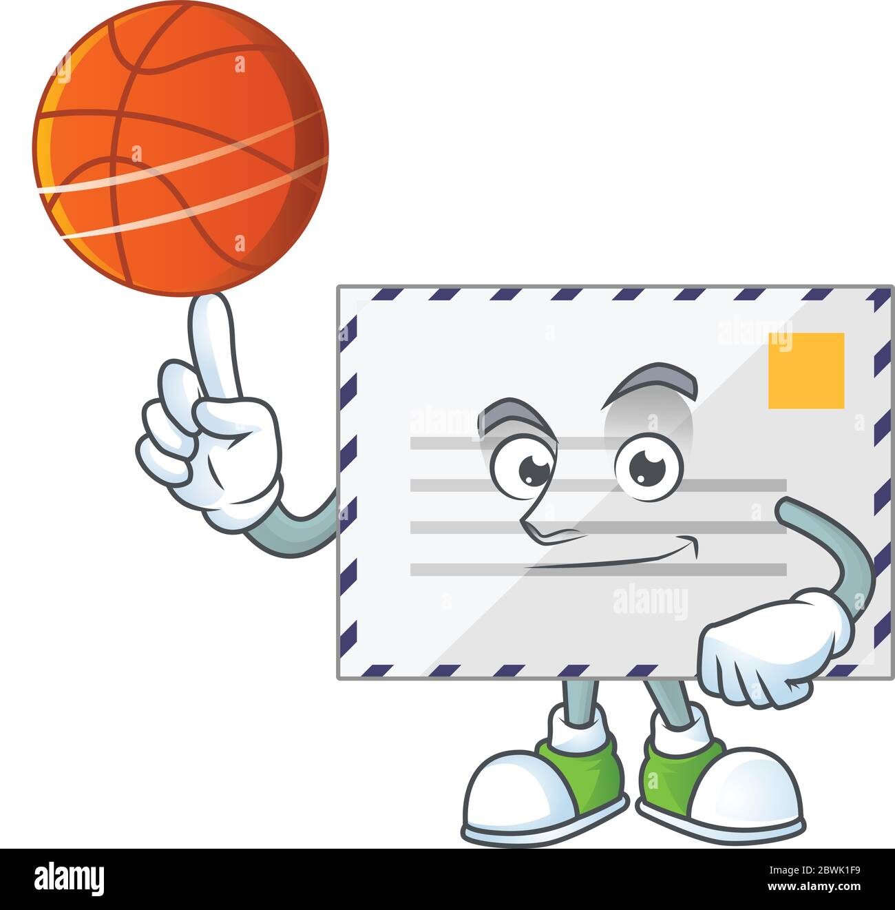 An sporty letter mascot design style playing basketball on league Stock ...