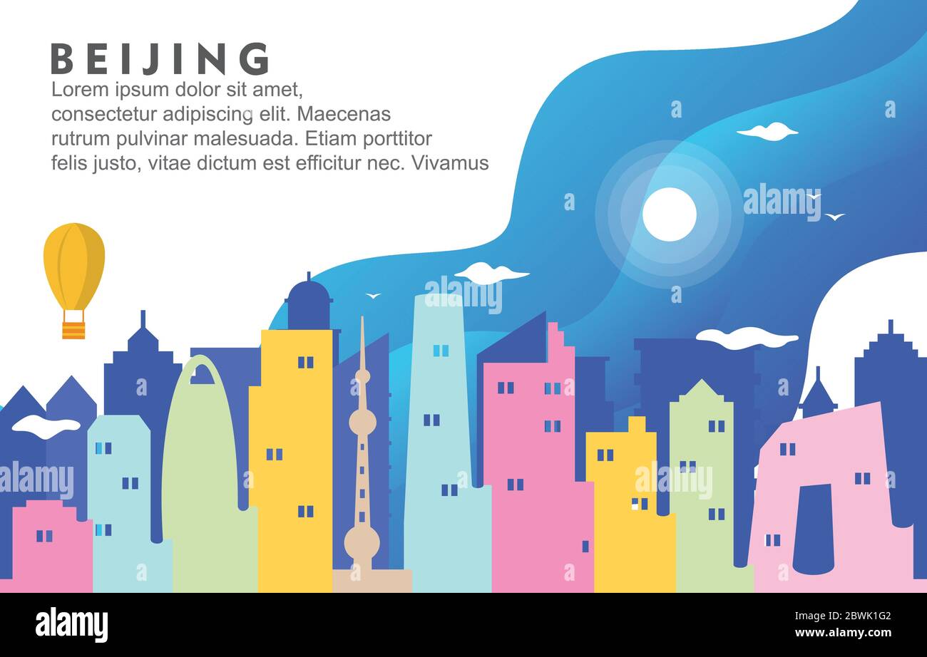Beijing town view Stock Vector Images - Alamy