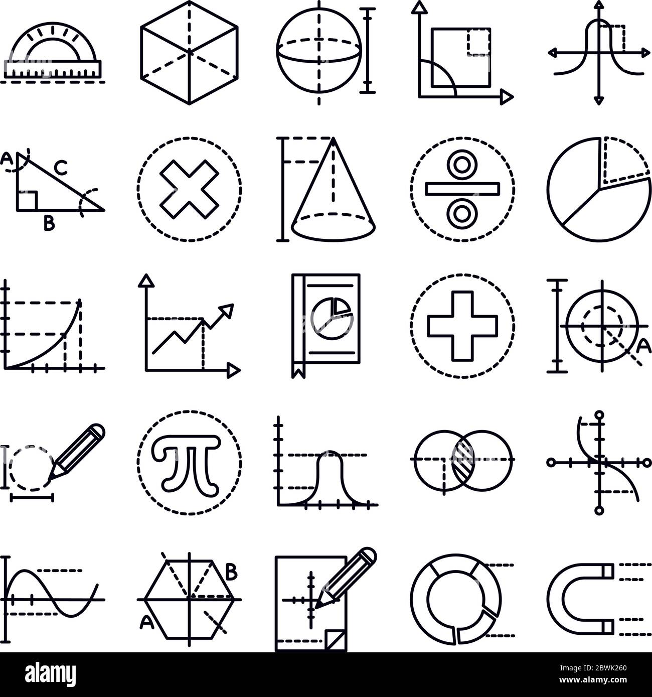 math education school science icons collection line and style vector ...