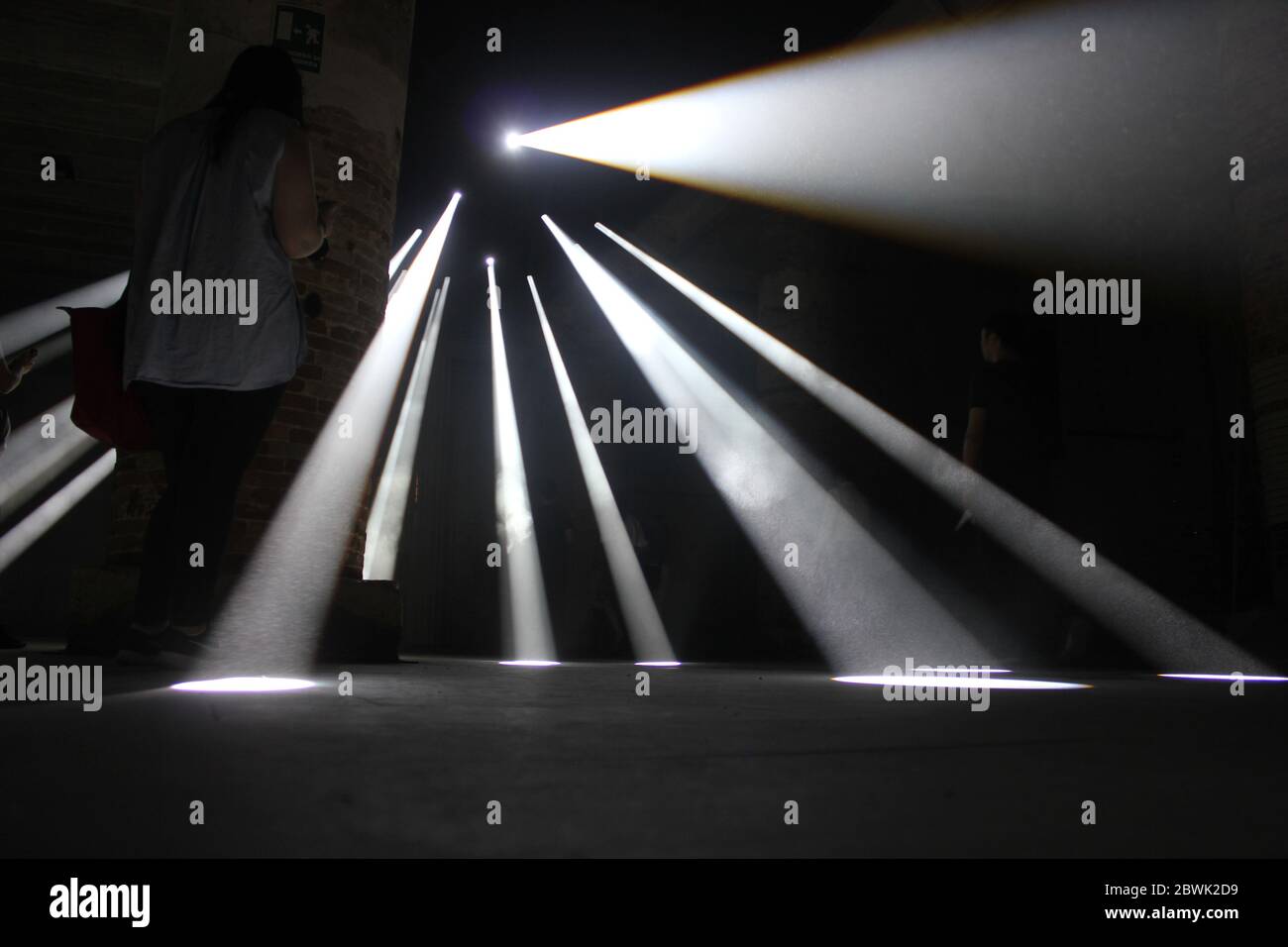 VENICE, ITALY - MAY 28 2016: Light beams installation at Biennale in ...
