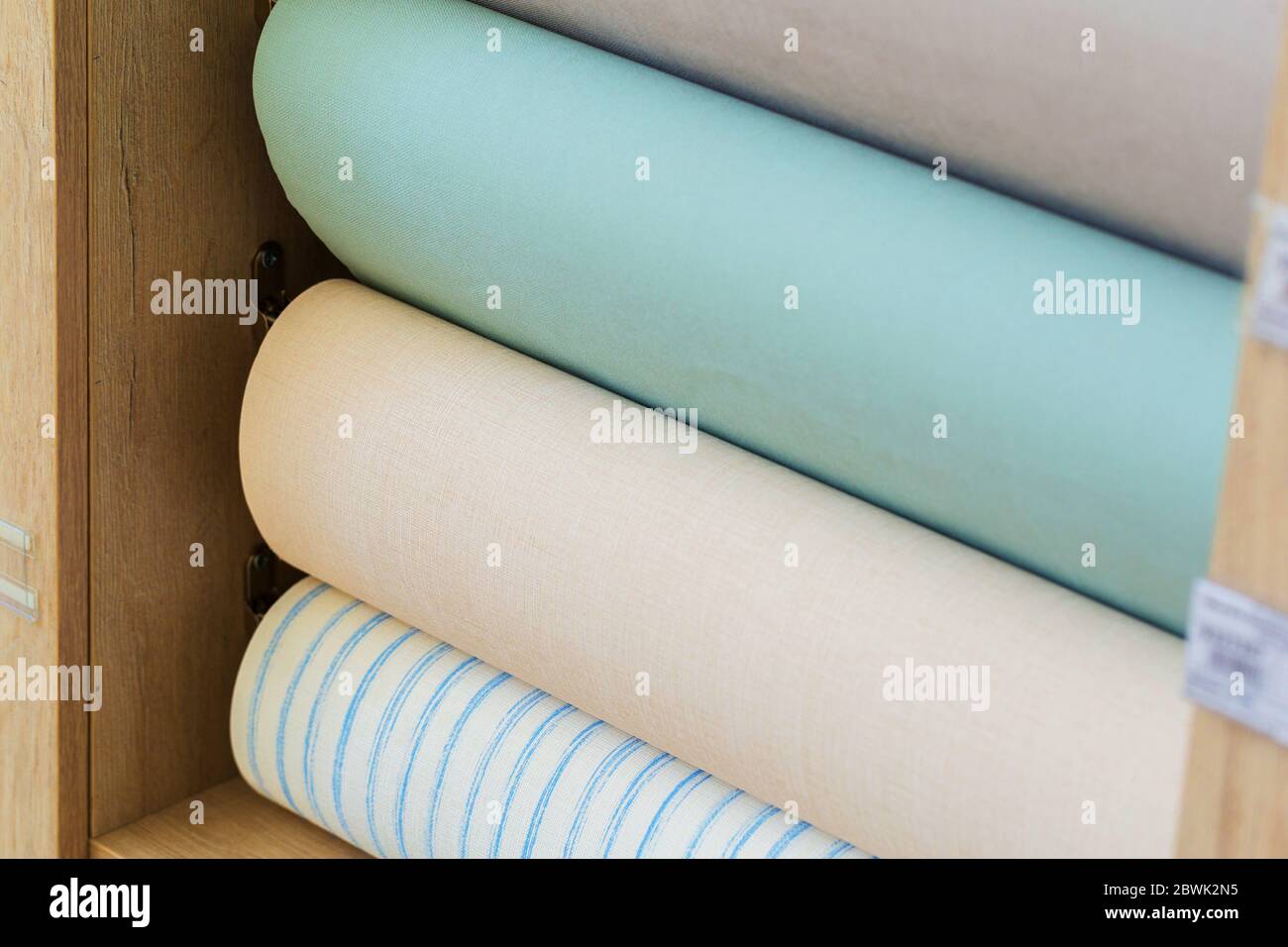 trendy multicolored modern design rolls wallpaper as background Stock Photo - Alamy