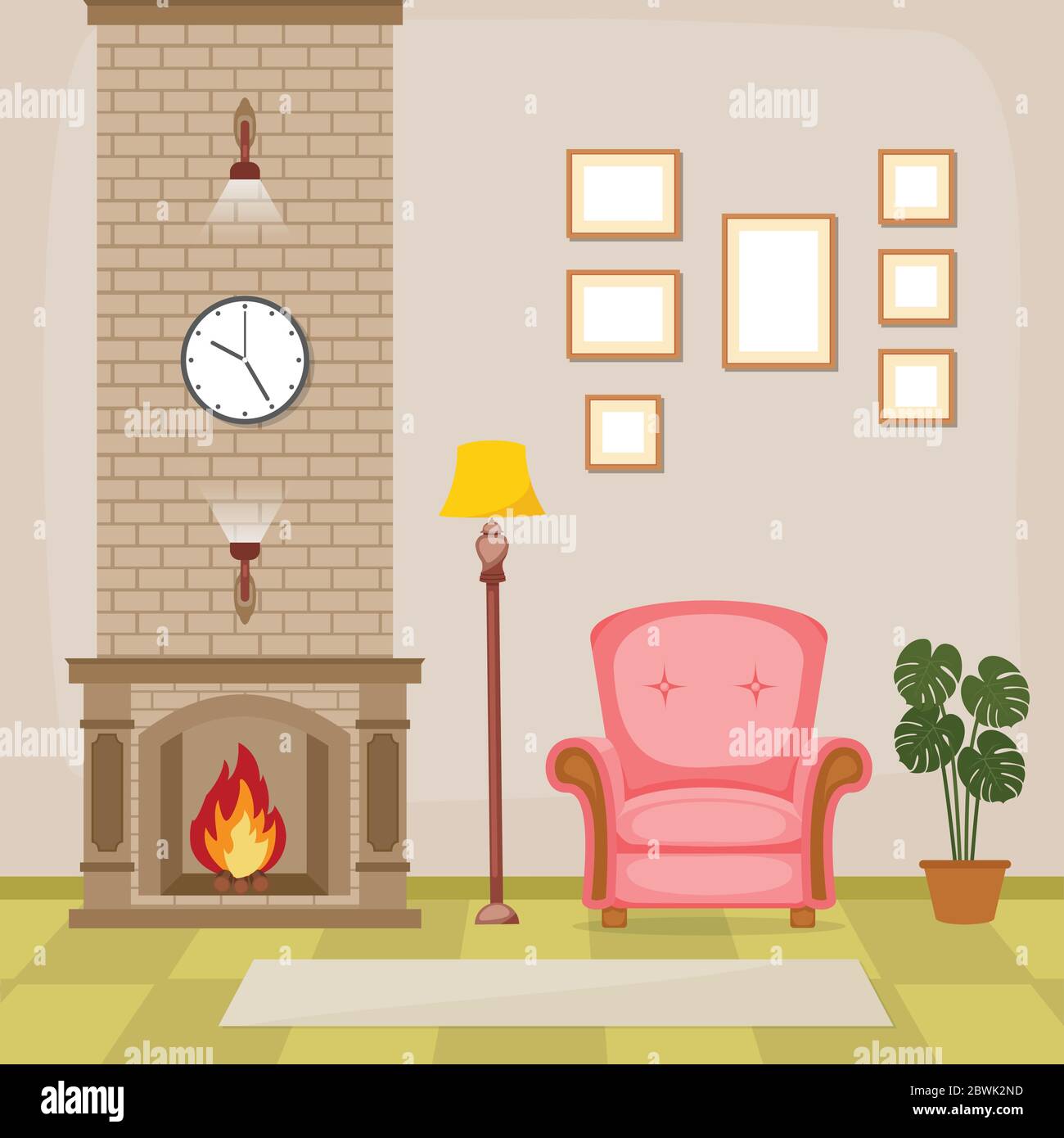 Cartoon home fireplace hi-res stock photography and images - Alamy