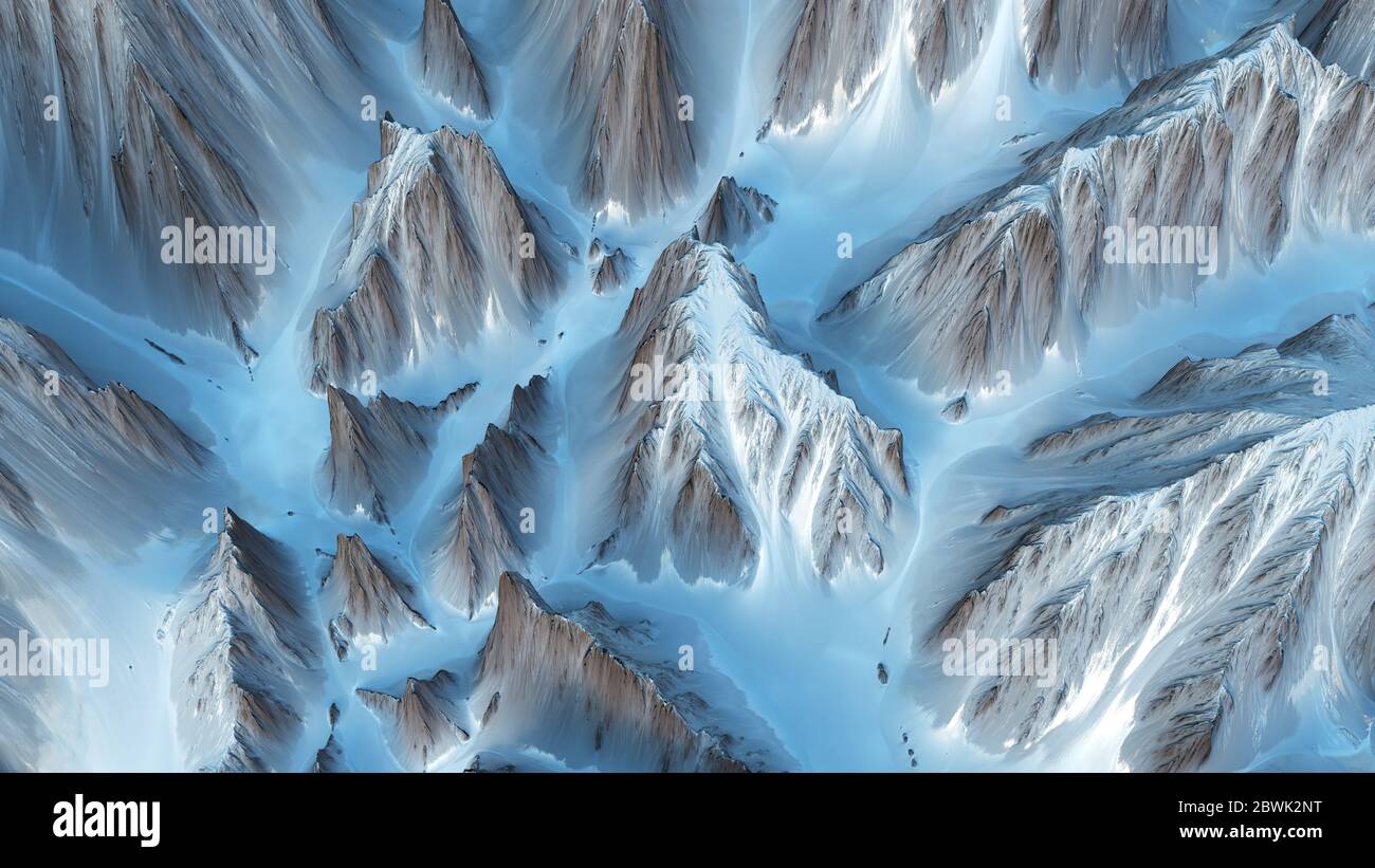 3D illustration of mountain landscape relief Stock Photo - Alamy