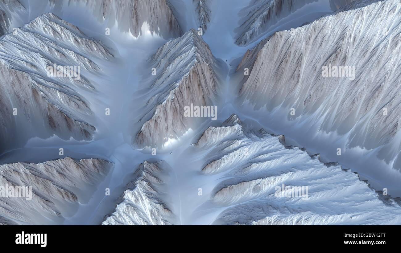 3D illustration of mountain landscape relief Stock Photo - Alamy