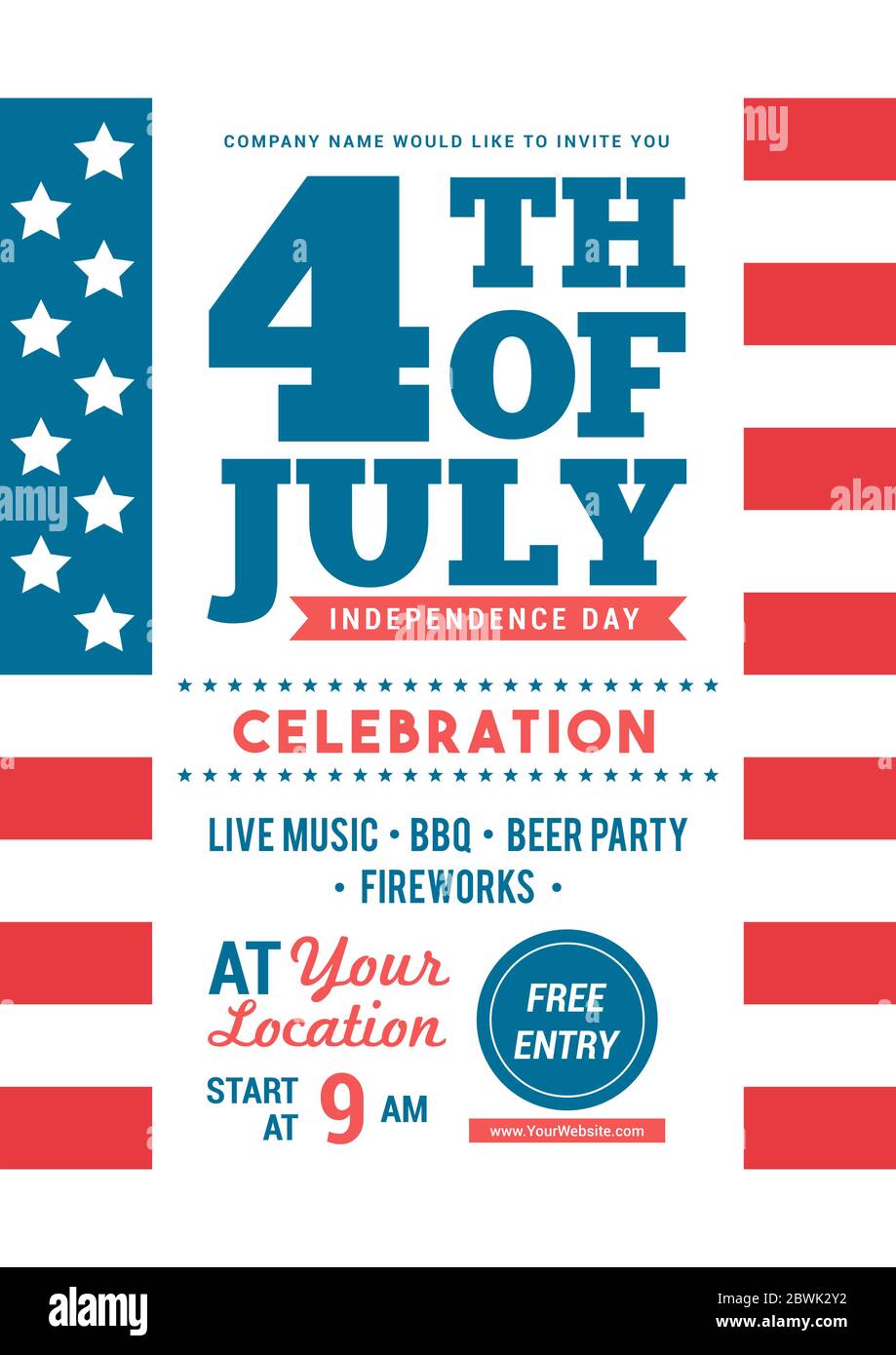 4th of July celebration poster templates Vector illustration. American ...