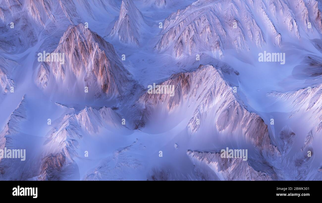 3D illustration of mountain landscape relief Stock Photo - Alamy