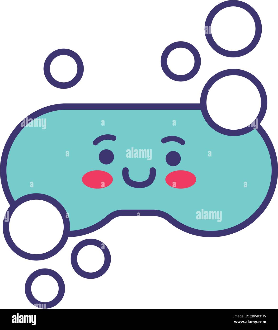 soap bar kawaii line style Stock Vector Image & Art - Alamy