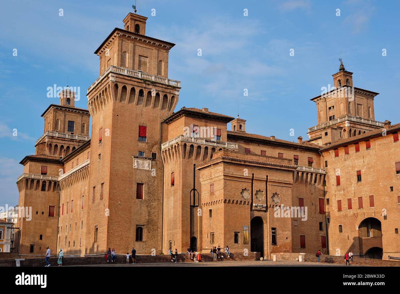 Ferrara, Italy - May 31 2020:view of the castle of the Italian Este ...