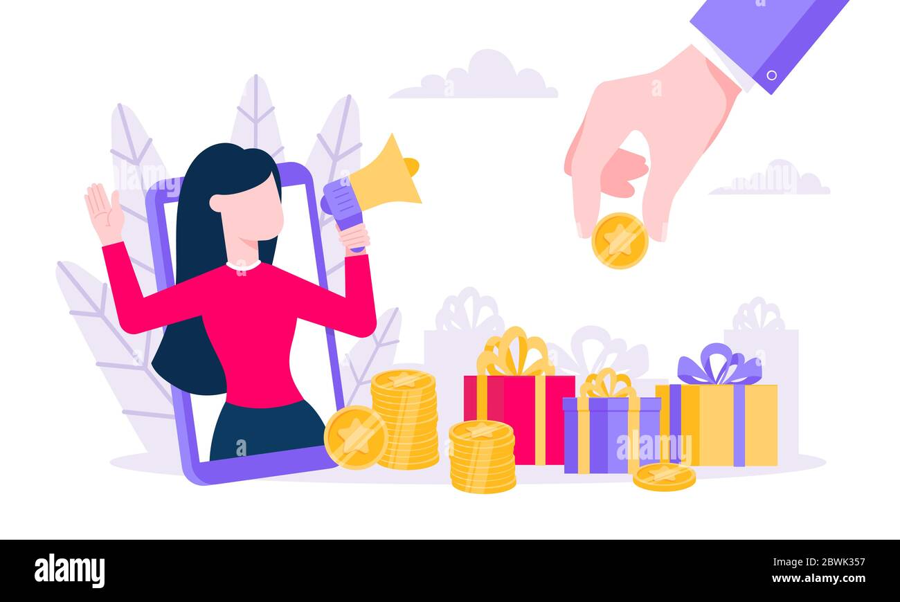 Loyalty program flat style design vector illustration concept Stock ...