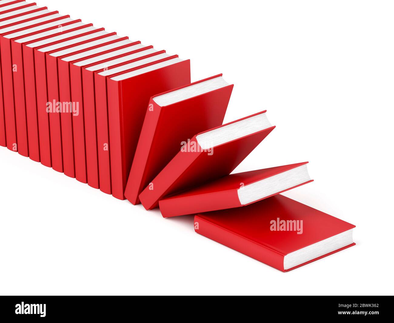 Row with many red books on white background Stock Photo - Alamy
