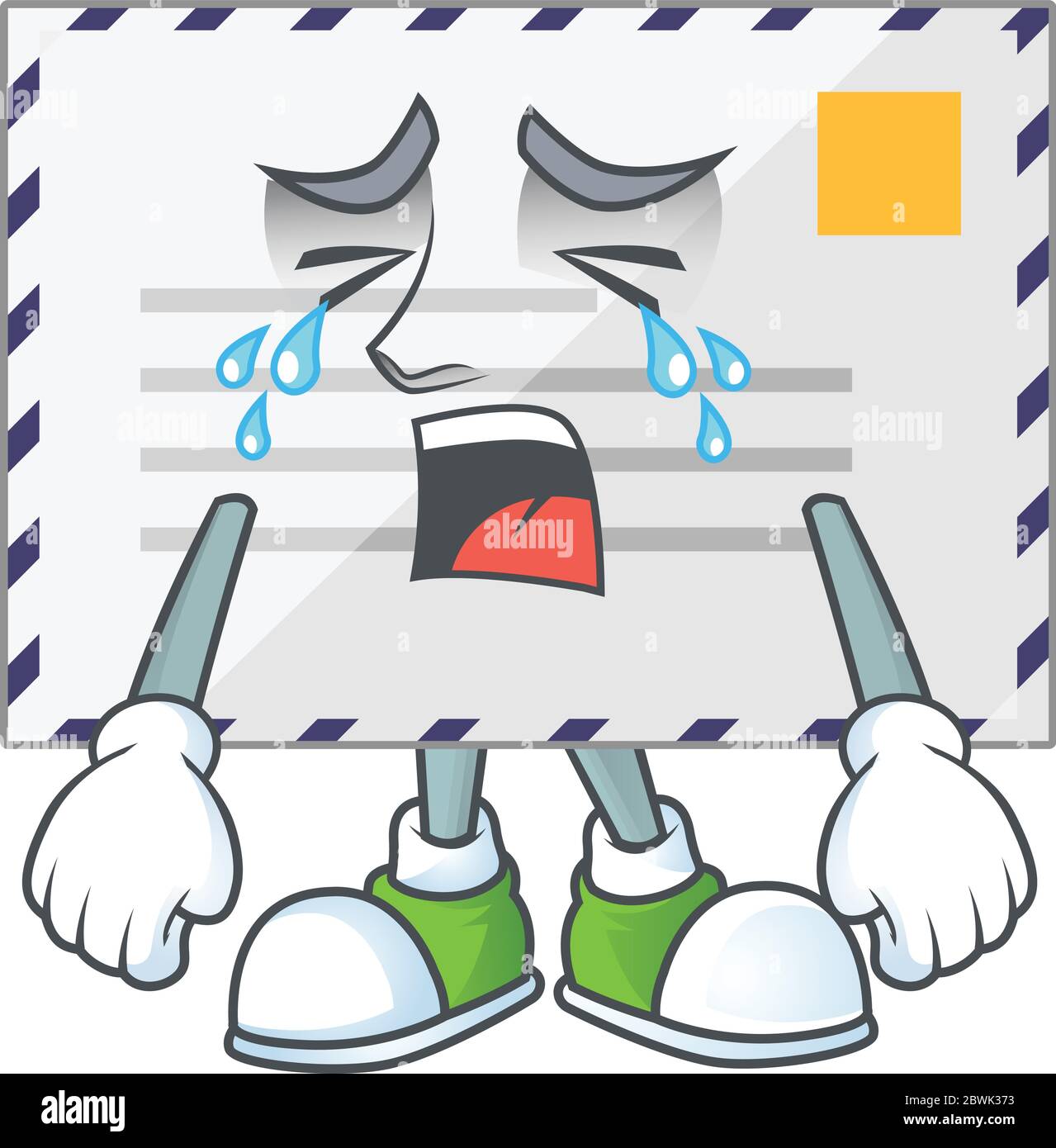 A crying letter cartoon character drawing concept Stock Vector Image ...