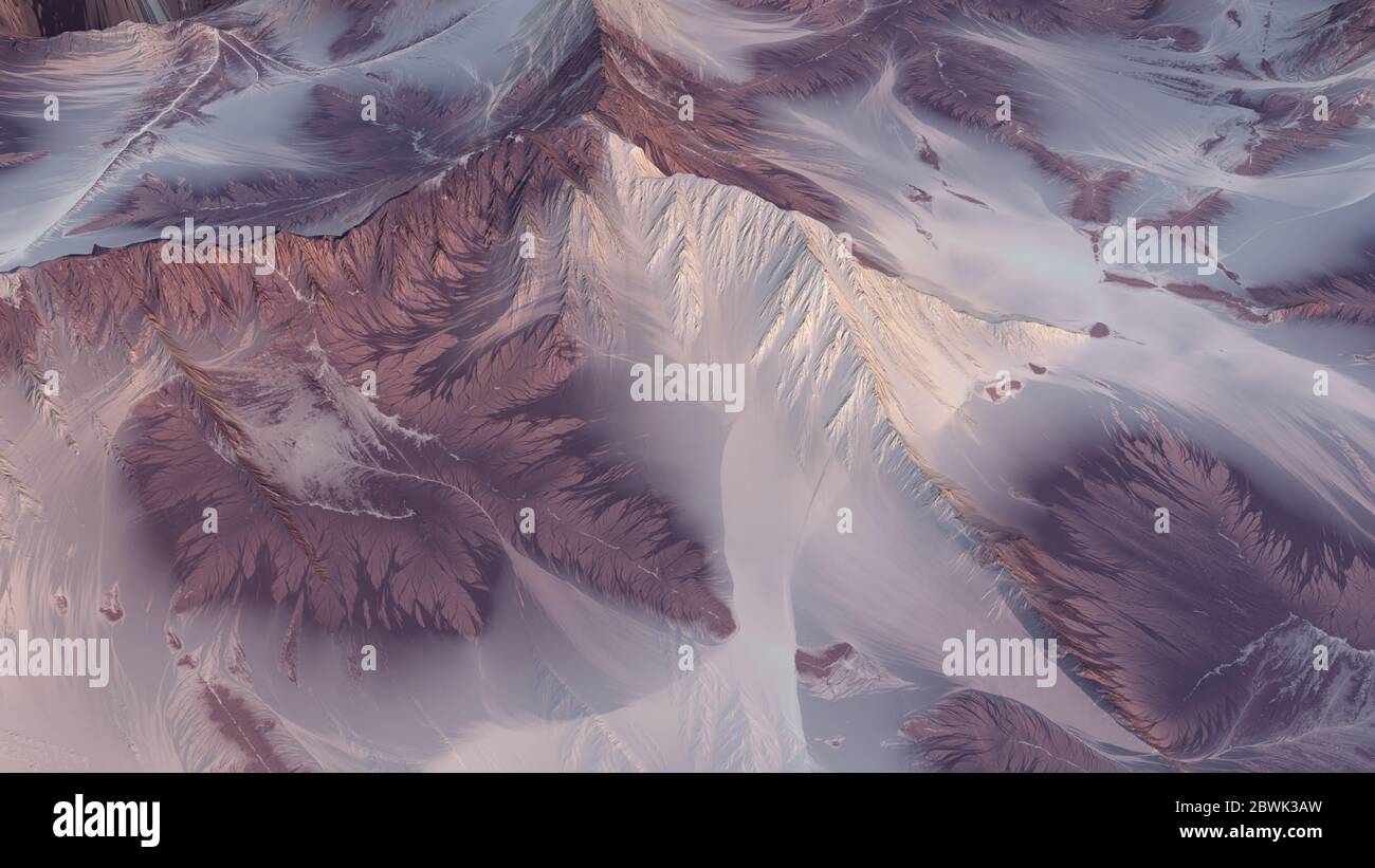 3D illustration of mountain landscape relief Stock Photo - Alamy