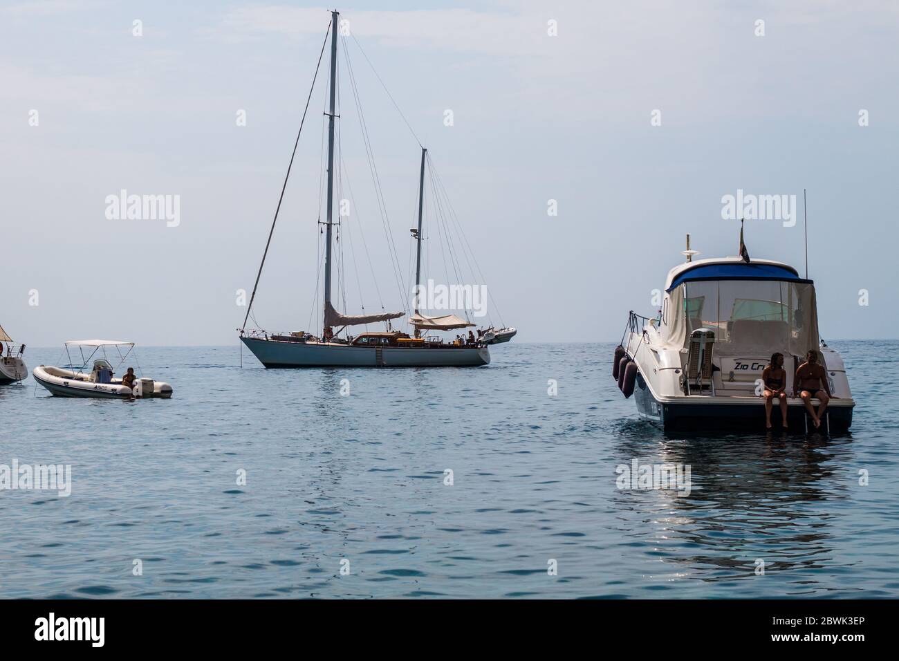View of the harbor and port at Ponza island in the summer season. Ponza ...