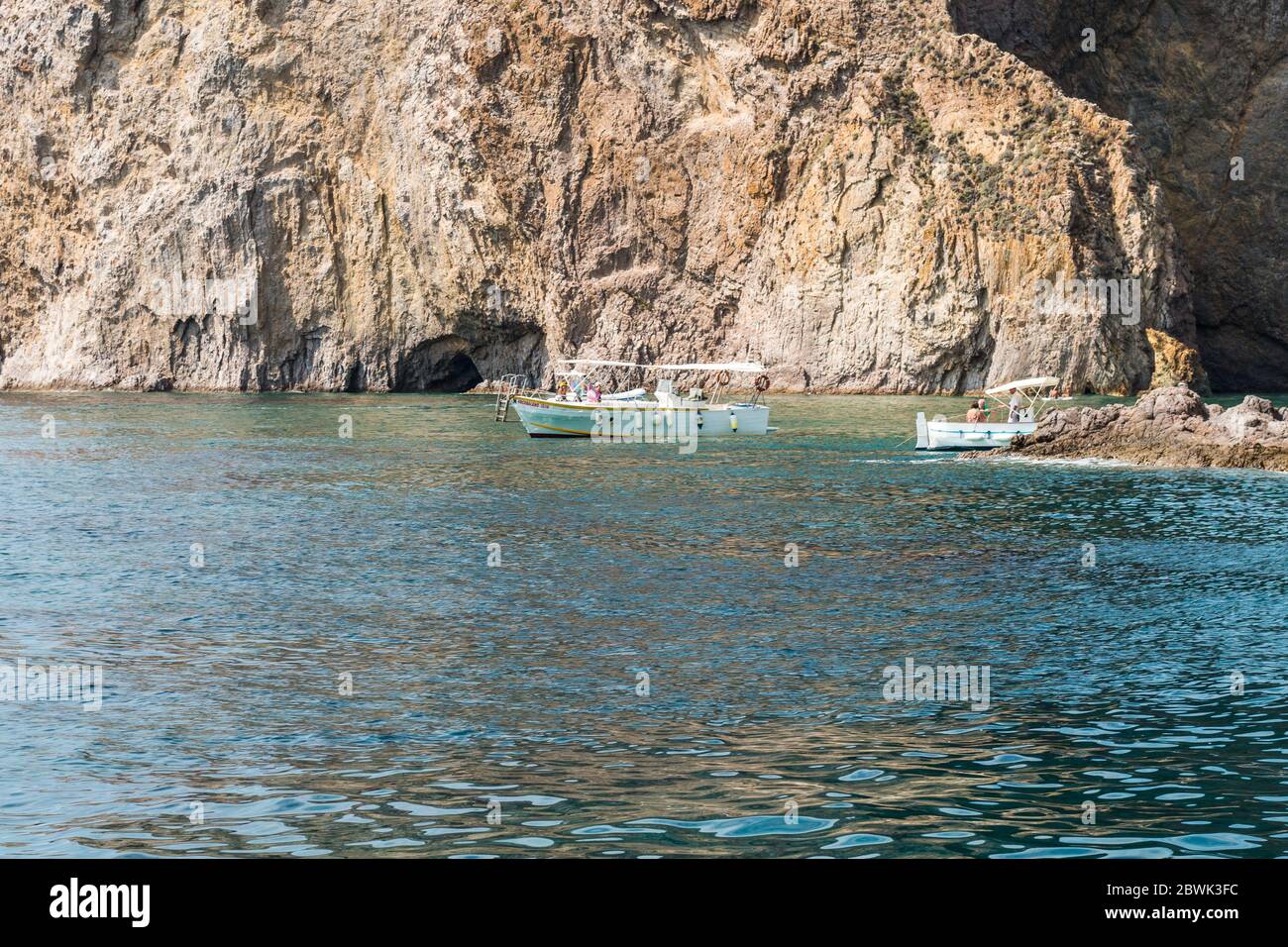 View of the harbor and port at Ponza island in the summer season. Ponza ...