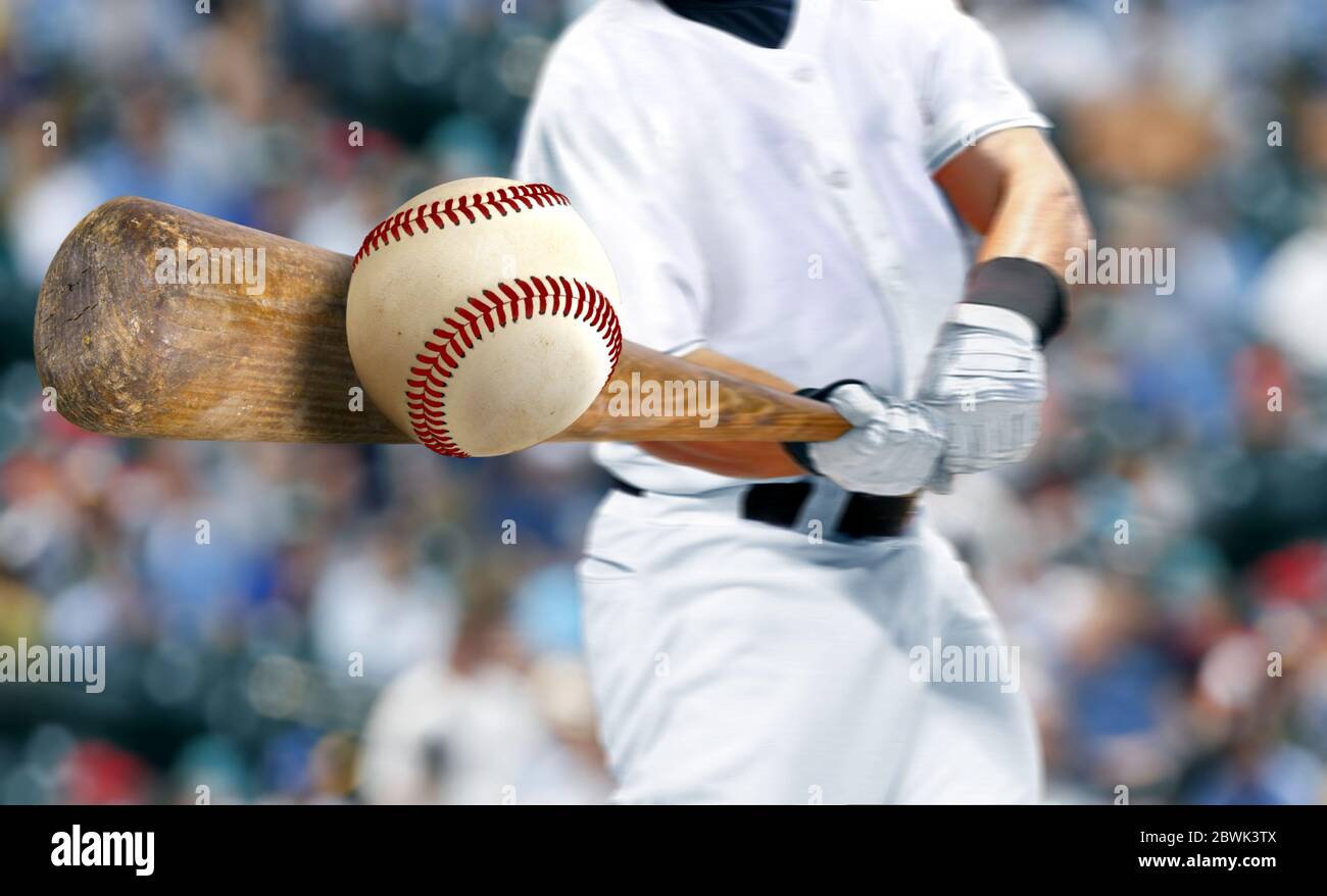 Baseball Bat Hitting A Baseball