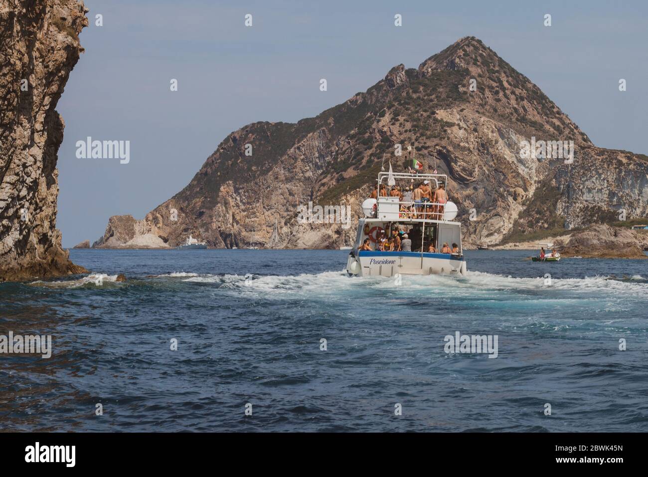 View of the harbor and port at Ponza island in the summer season. Ponza ...