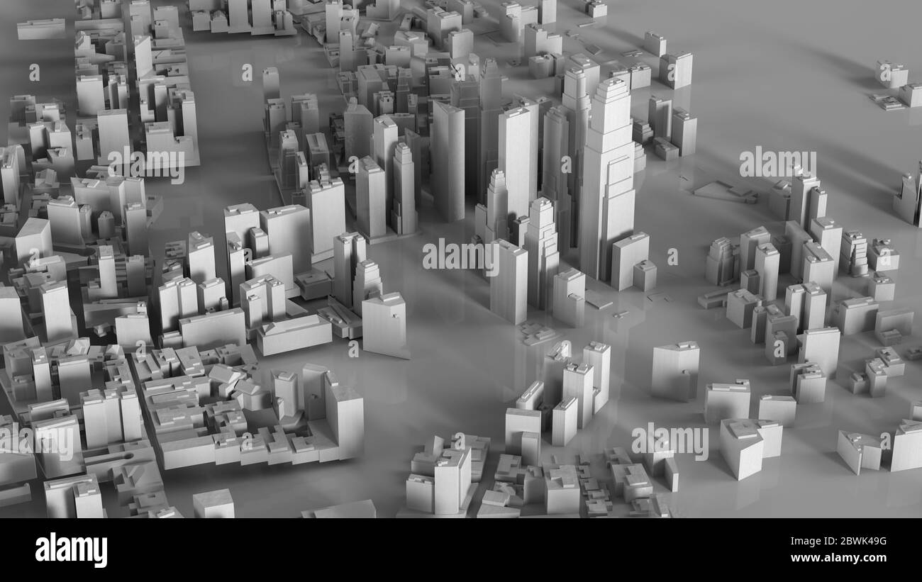 3D illustration of futuristic modern city model Stock Photo - Alamy