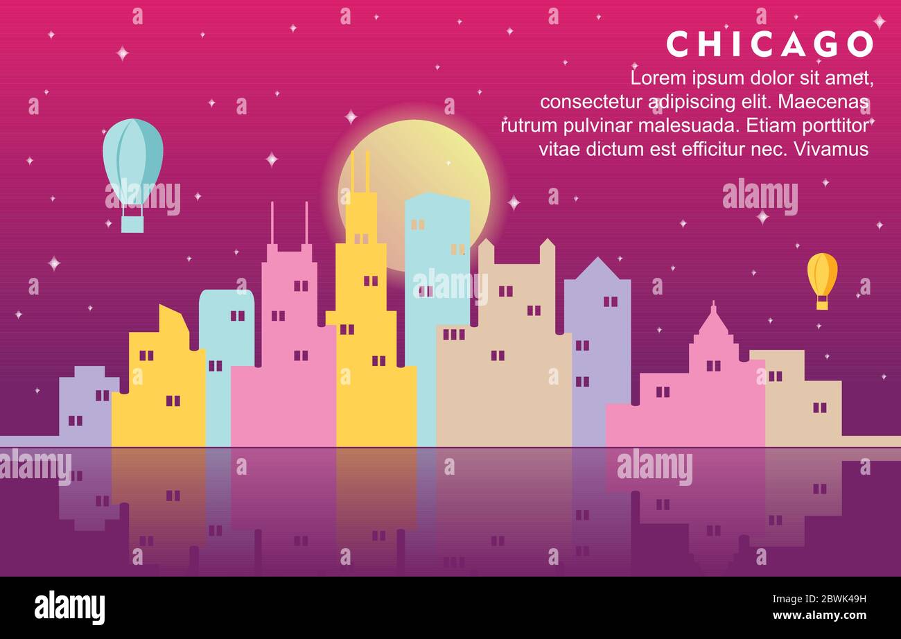 Chicago city skyline silhouette background hi-res stock photography and ...