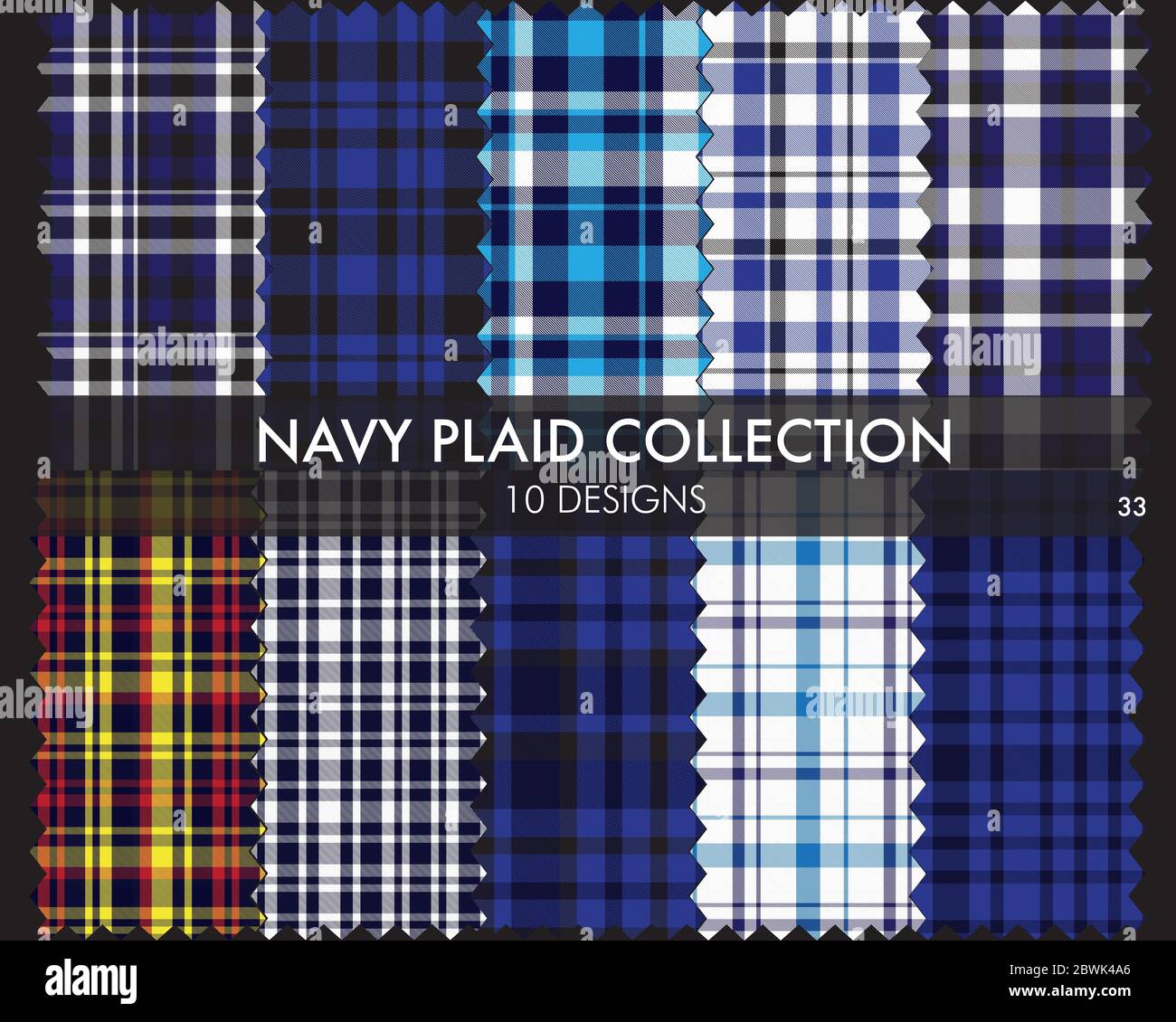 Navy Plaid Tartan Seamless Pattern Collection - Navy Plaid, checkered ...