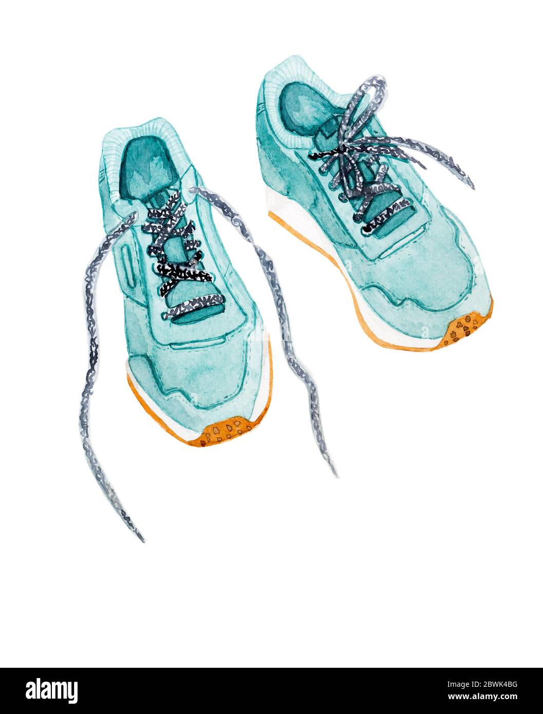 Sports shoes watercolor style illustration isolated on white background ...