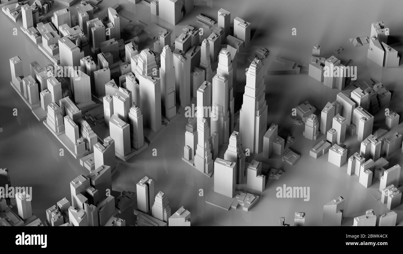 3D illustration of futuristic modern city model Stock Photo - Alamy