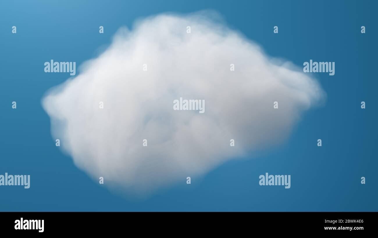 3D illustration of lonely cloud in the blue sky Stock Photo - Alamy
