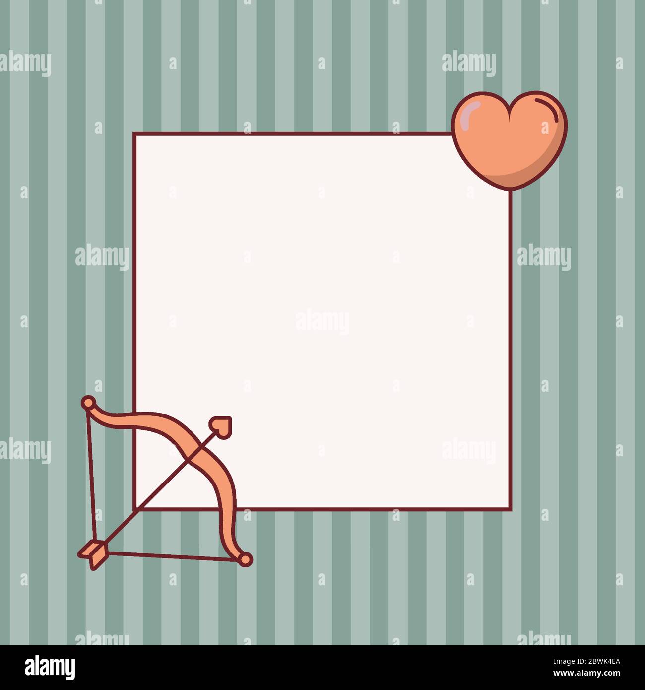 Valentines day heart arrow and bow vector design Stock Vector Image ...