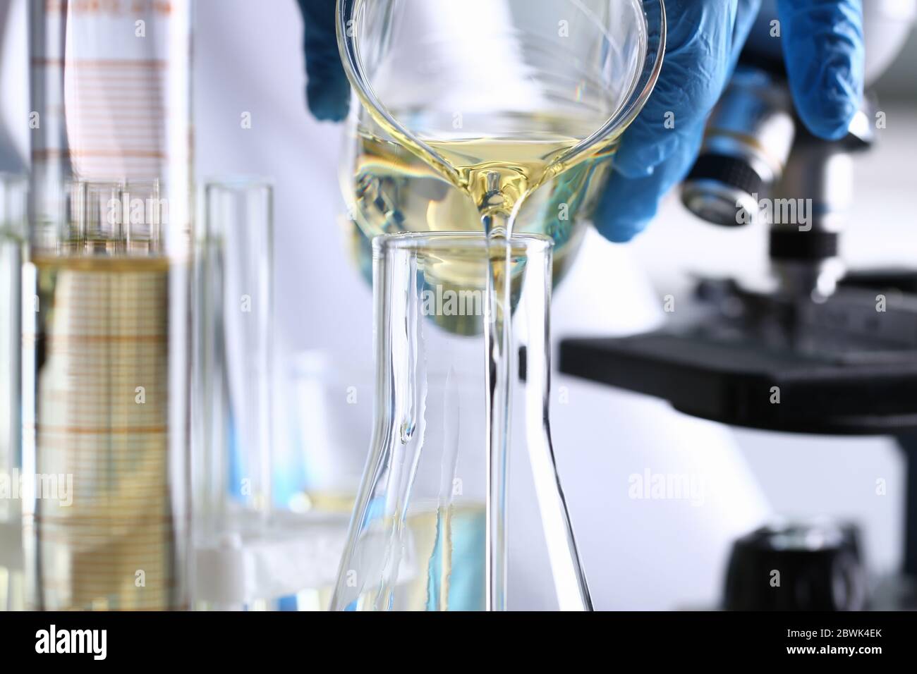 Professional researcher working in modern chemical laboratory Stock ...