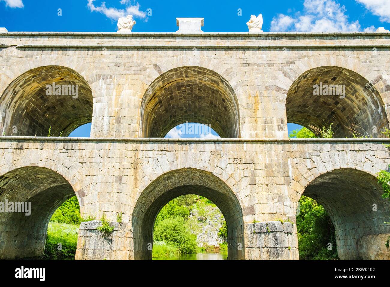 Croatia, beautiful 19 century stone bridge with arches in Tounj on ...