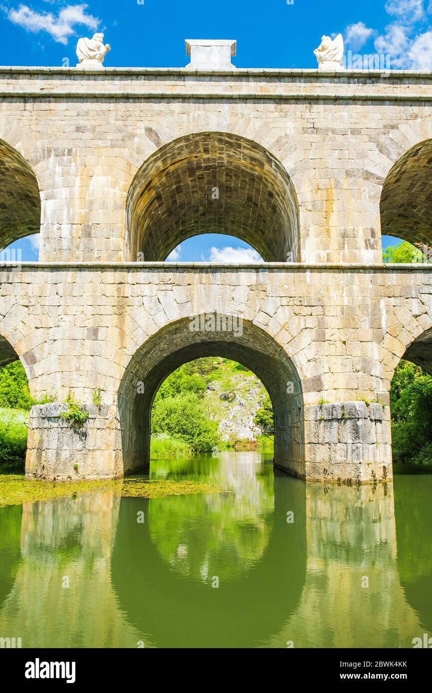 Croatia, beautiful 19 century stone bridge with arches in Tounj on ...