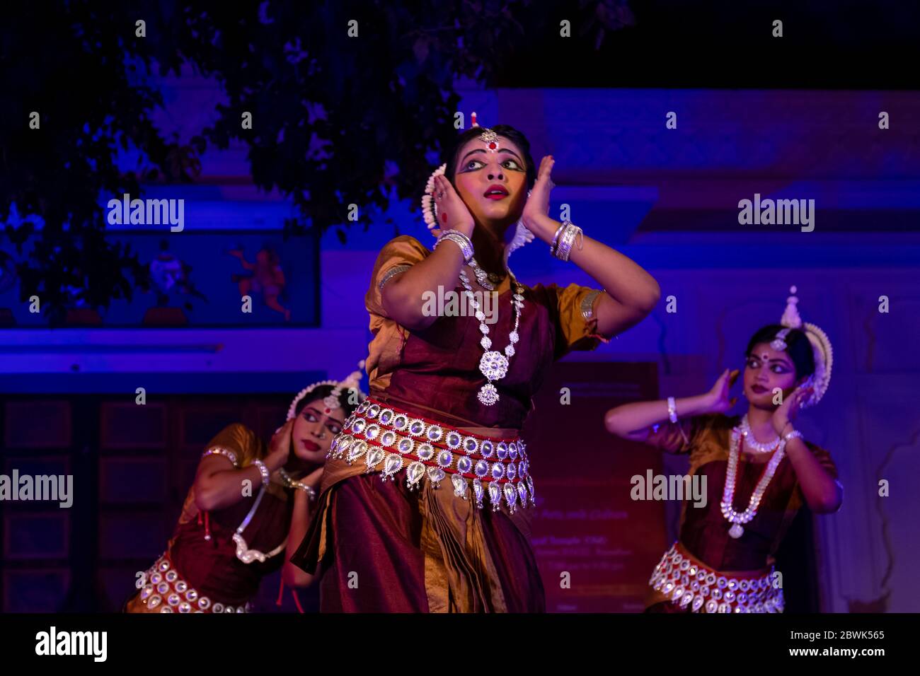 Young girl performing Indian classical Odissi dance in Pushkar Camel ...