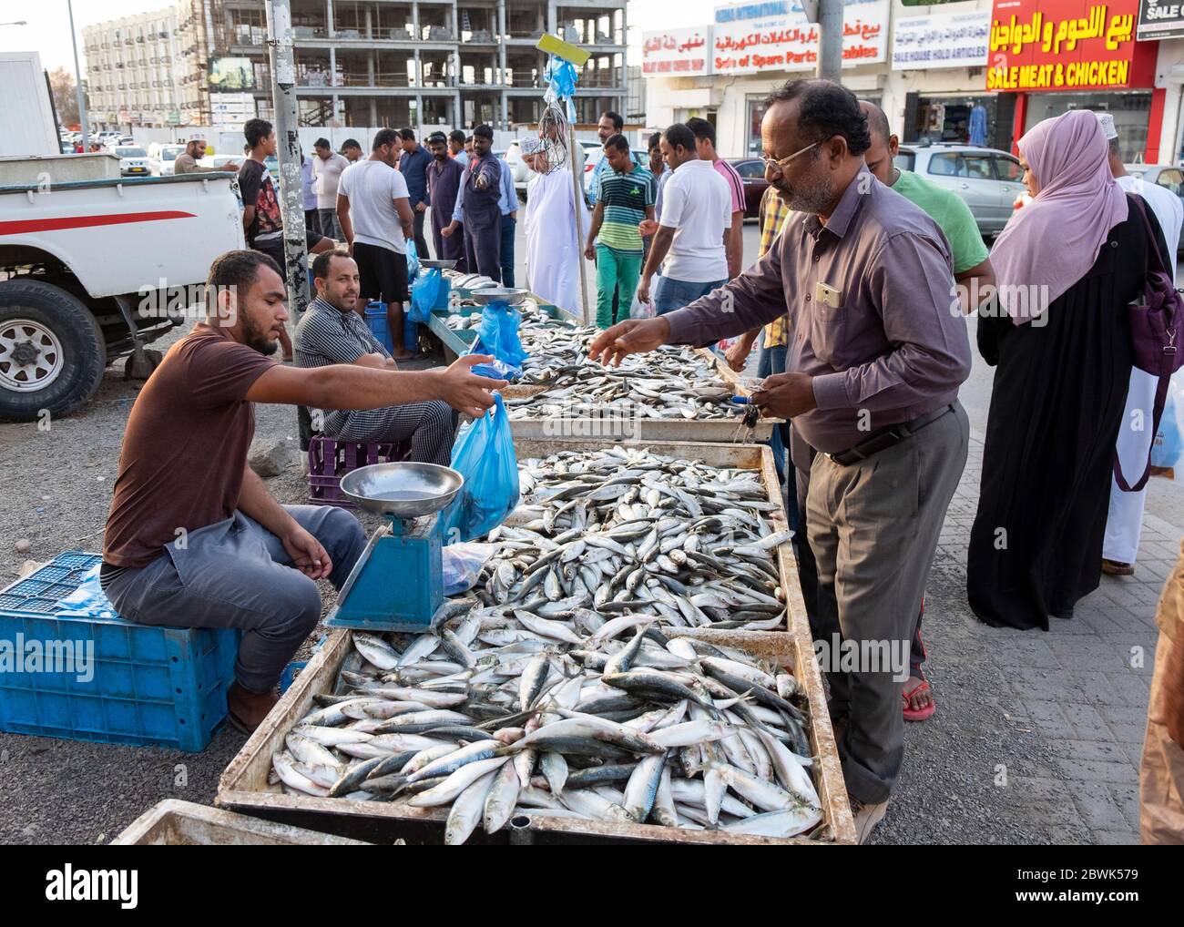 Roadside fish market in Muscat, Sultanate of Oman Stock Photo - Alamy