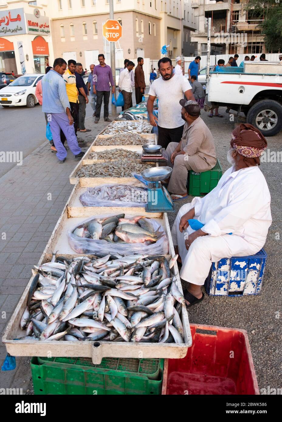 Roadside fish market in Muscat, Sultanate of Oman Stock Photo - Alamy