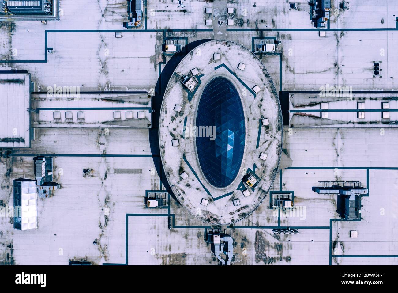 roof shopping center aerial view Stock Photo - Alamy